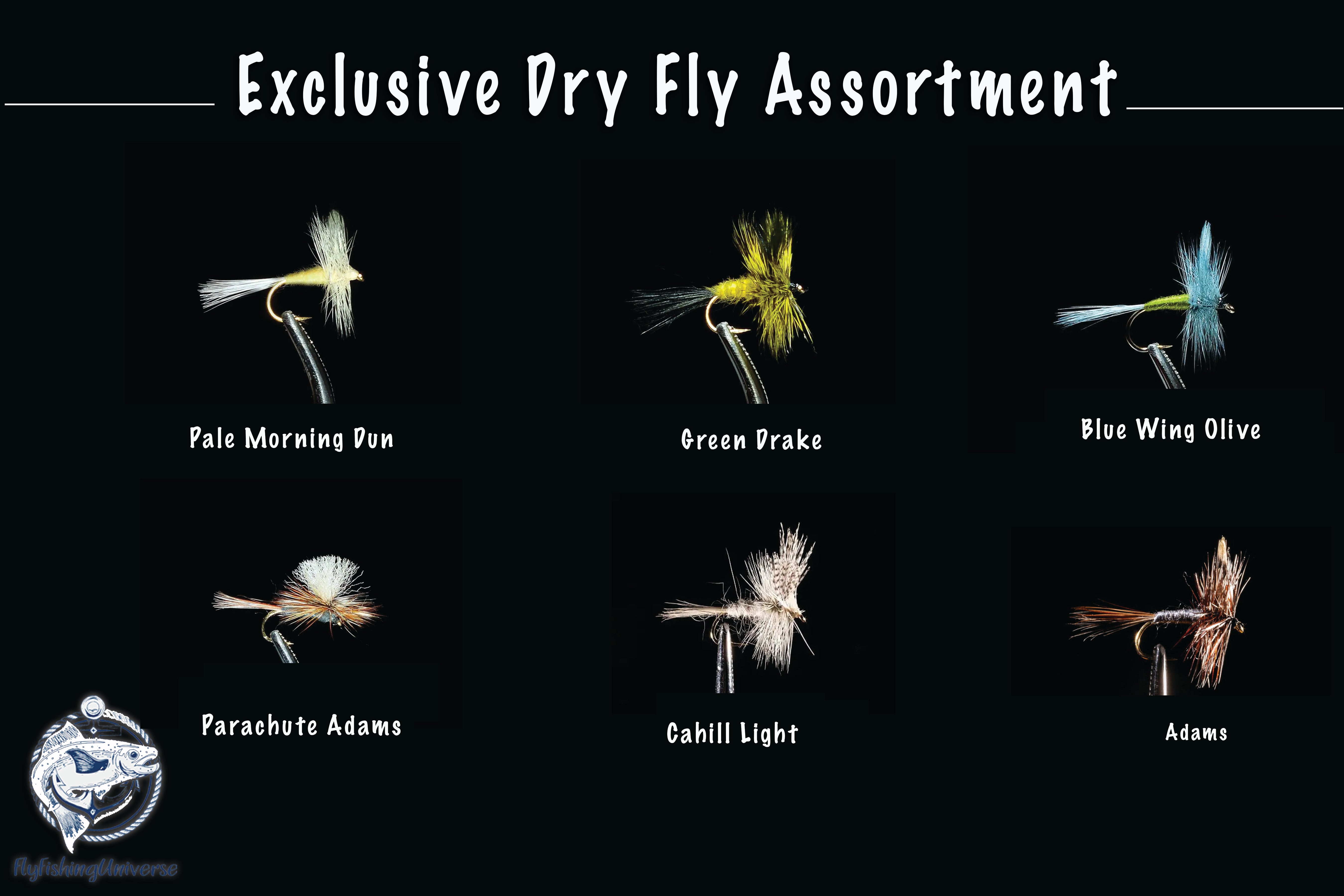 Top Trout Dry Fly Assortment - 72 Flies | 6 Essential Patterns | 3 Sizes
